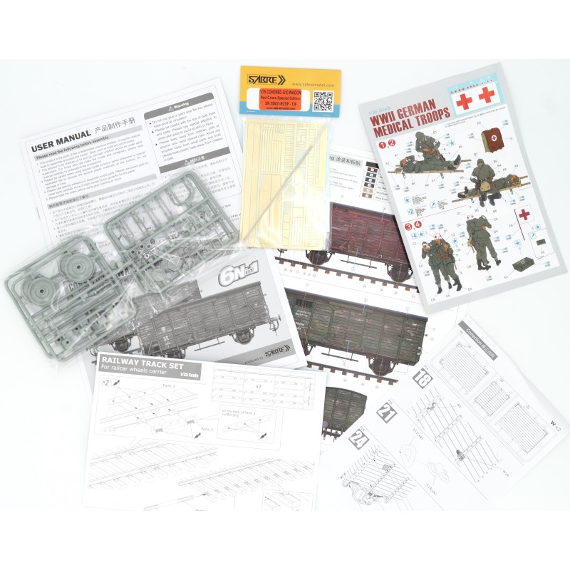 German Railway Covered G10 Wagon - Red Cross - Sabre (1/35)